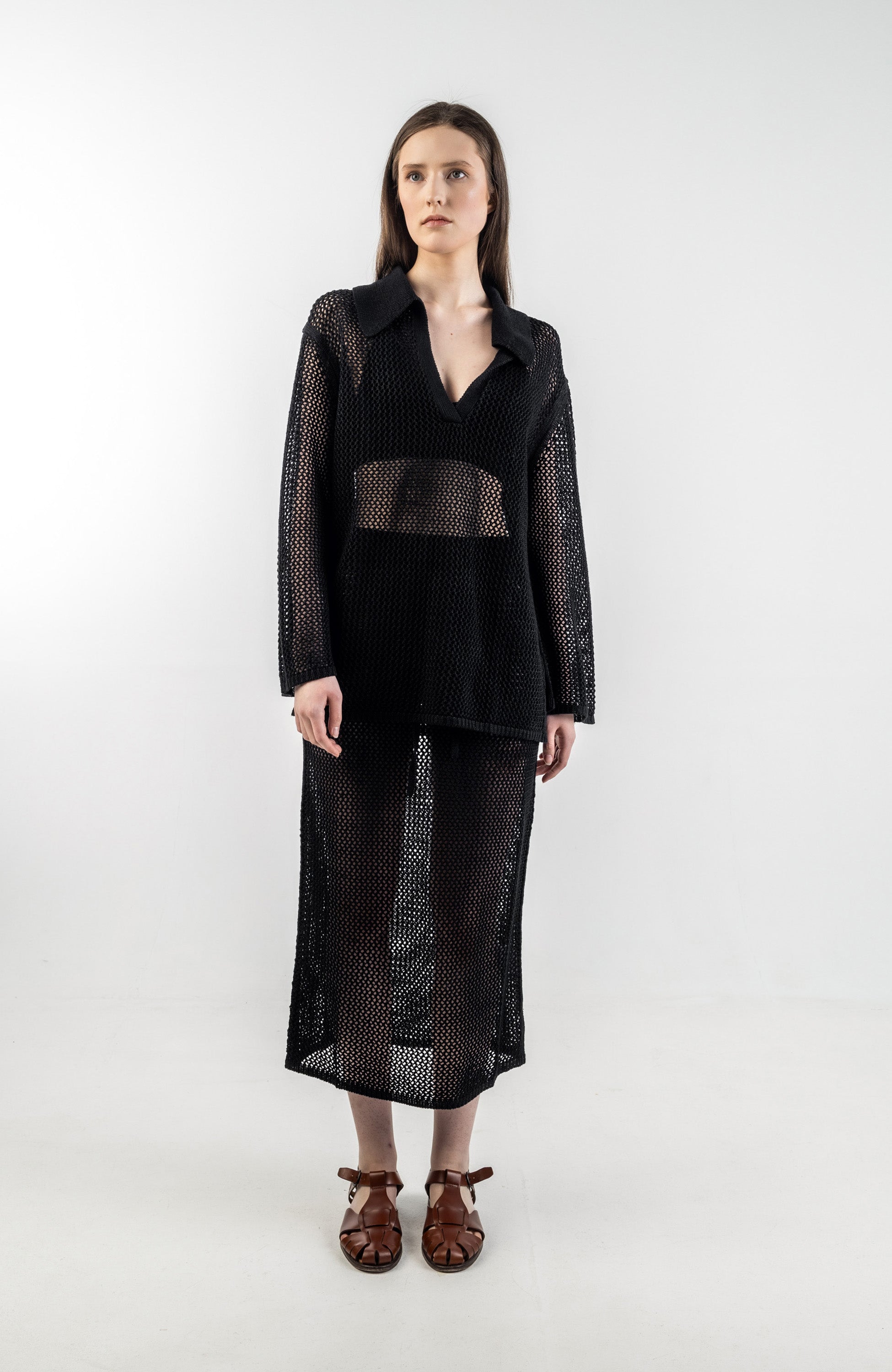 Crochet drawstring skirt - Shop Online at BEIGE | BROWN