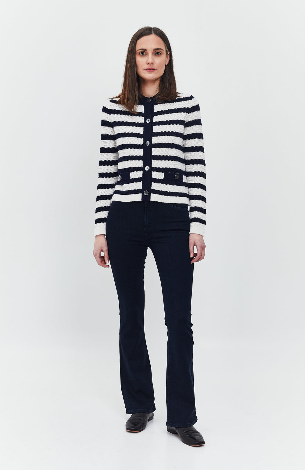 Black And White Striped Jacket FTC CASHMERE