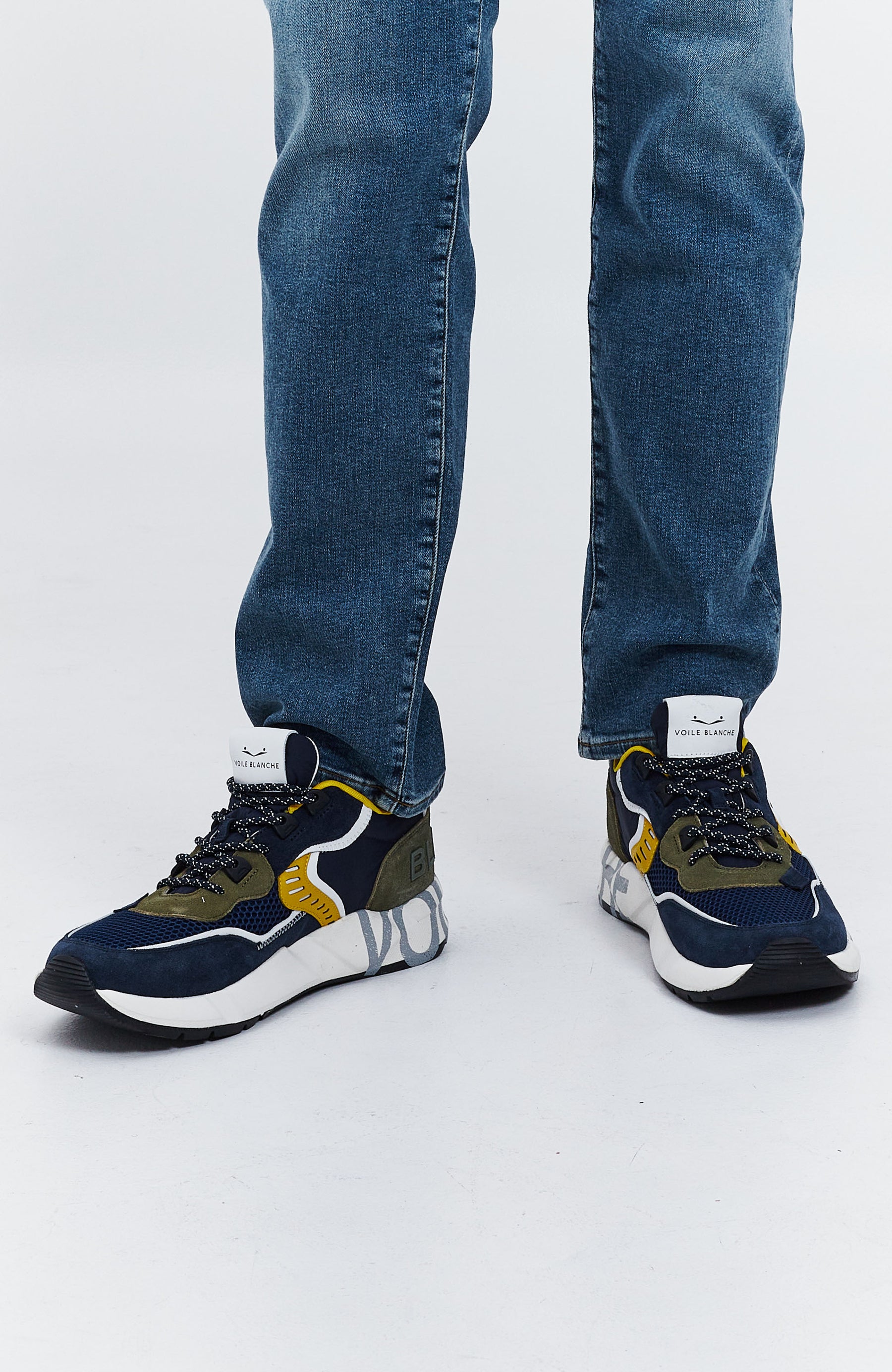 Blue Logo-printed Suede Sneakers Club By Voile Blanche