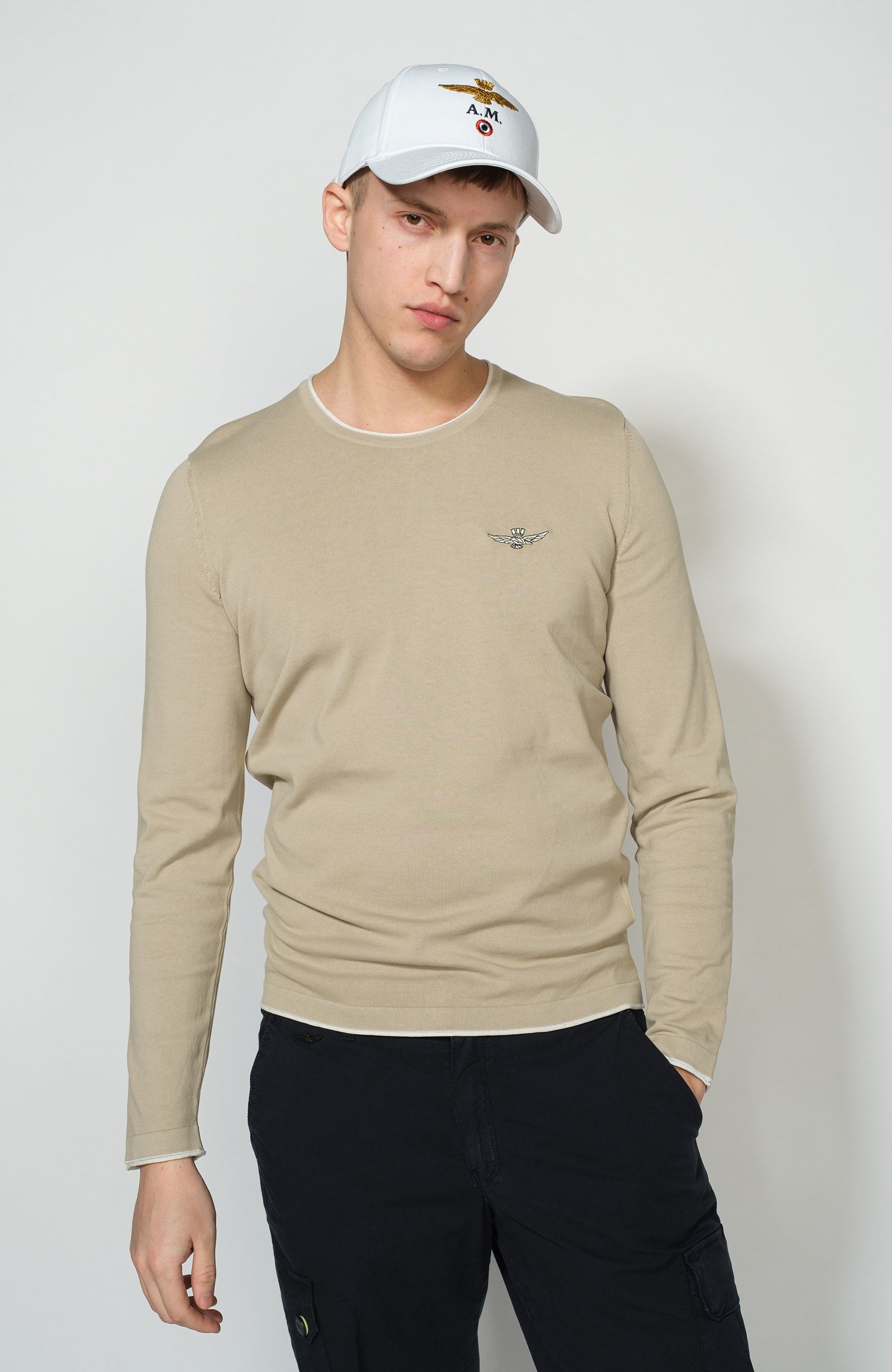 Eagle-Patch Crewneck Sweater AERONAUTICA MILITARE